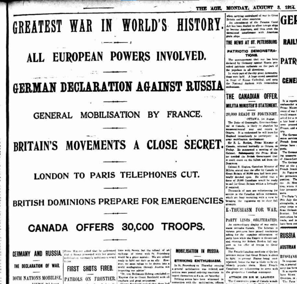 How did the war begin? | Sir John Monash Centre